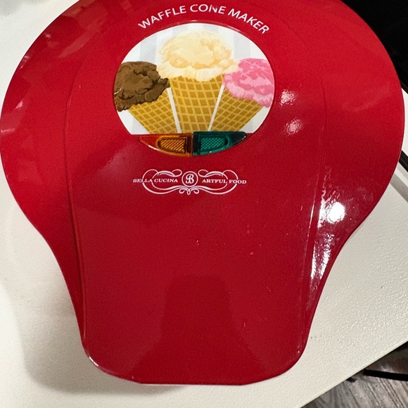 Party Supplies | Bella Cucina Red Waffle Cone Maker Ice Cream Cone Iron ...